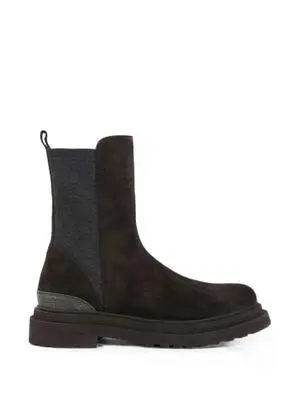 Brunello Cucinelli Monili-embellished Suede Boots