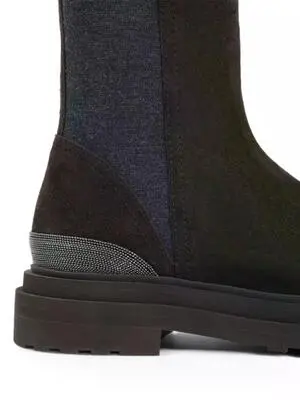 Brunello Cucinelli Monili-embellished Suede Boots