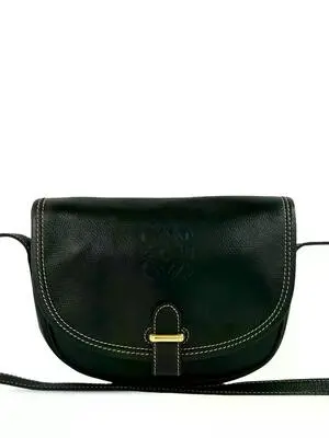 Loewe 2000-2026 Leather Anagram Crossbody Bag - Black