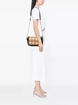 Gucci Small Gg Marmont Raffia Crossbody Bag
