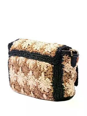 Gucci Small Gg Marmont Raffia Crossbody Bag