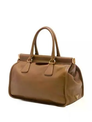 Prada 2000-2026 City Calf Frame Top Handle Tote Bag