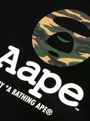 AAPE BY *A BATHING APE Aapeunvs Camouflage-print T-shirt - Black