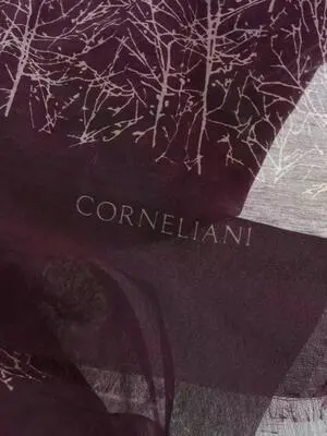 Corneliani Logo-print Tree-pattern Scarf