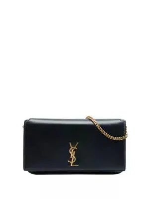 Saint Laurent Smooth Calfskin Monogram Cassandre Phone Holder Crossbody Bag - Black