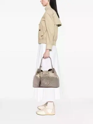 Gucci 2016-2026 Medium Metallic Calfskin Soho Chain Tote Bag - Gold