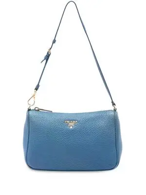 Prada 2010-2026 Vitello Daino Pochette Shoulder Bag - Blue