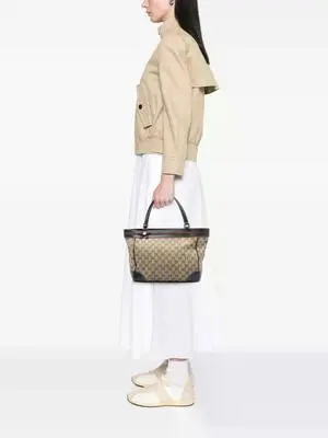 Gucci 2016-2026 Gg Canvas Web Mayfair Tote Bag - Brown