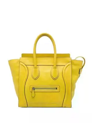 Celine 2011 Mini Grained Calfskin Luggage Tote Bag - Yellow