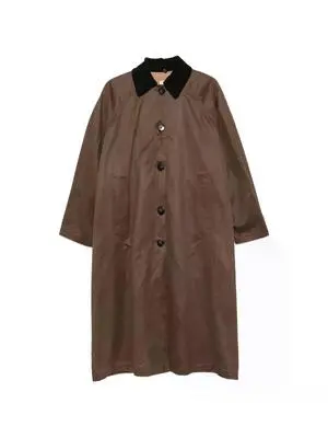 ALYSI Single-breasted Coat With Corduroy Collar