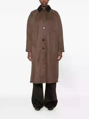 ALYSI Single-breasted Coat With Corduroy Collar