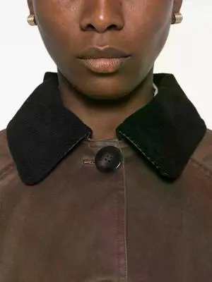 ALYSI Single-breasted Coat With Corduroy Collar