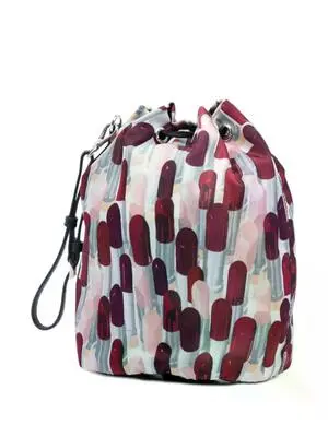 Prada Tessuto Lipstick Print Drawstring Pouch