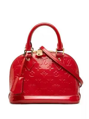 LOUIS VUITTON 2014 Monogram Vernis Alma Bb Satchel - Red