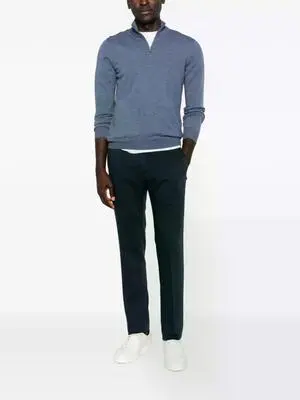Incotex Pressed-crease Straight-leg Trousers - Blue