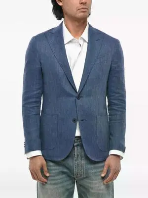 Corneliani Herringbone-pattern Blazer - Blue