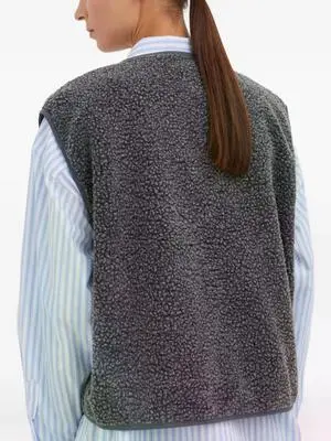 American Vintage Reversible Faux Shearling Gilet - Grey