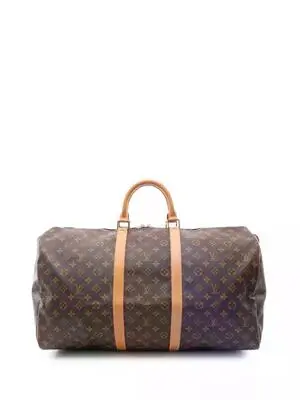LOUIS VUITTON 2000 Monogram Keepall 55 Travel Bag - Brown