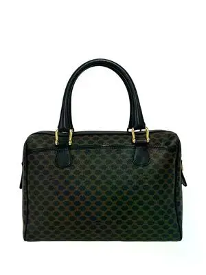 Celine 20th Century Macadam Coated Canvas Boston Bag