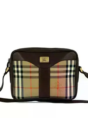 Burberry 20th Century Haymarket Check Canvas Crossbody Bag - Neutrals