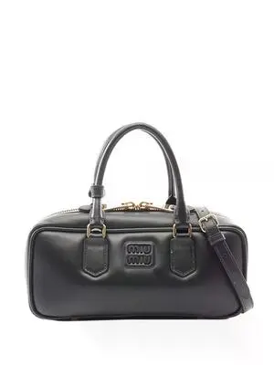 Miu Miu 2010-2026 Leather Arcadie Satchel - Black