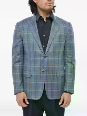 Corneliani Checked Single-breasted Blazer - Blue