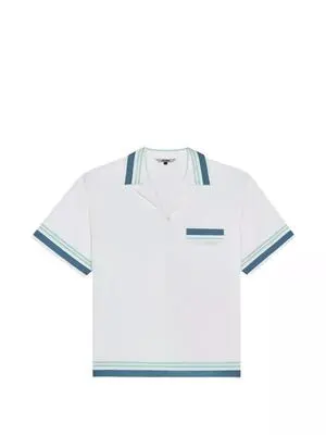 MALBON Ventura Camp Striped-trim Shirt