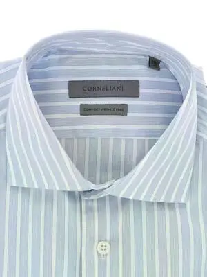 Corneliani Striped French-collar Shirt - Blue