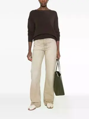 ALLUDE Long-sleeve Ribbed-trim Sweater