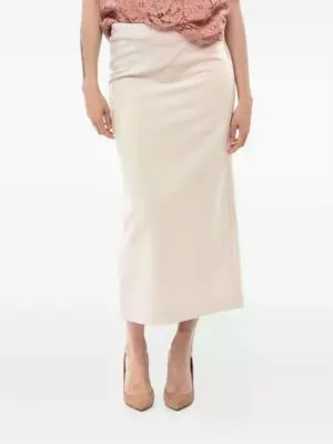 SUPER BLOND Rear-slit Pencil Midi Skirt