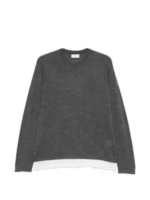 PAOLO PECORA Crew Neck Long Sleeve Sweater - Grey