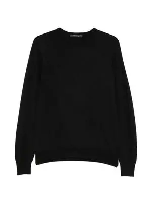 Tagliatore Marley Virgin Wool Crew-neck Long-sleeve Sweater - Black