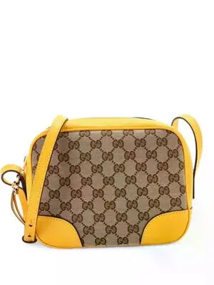 Gucci Bree Disco Gg Canvas With Leather Mini Crossbody Bag - Yellow