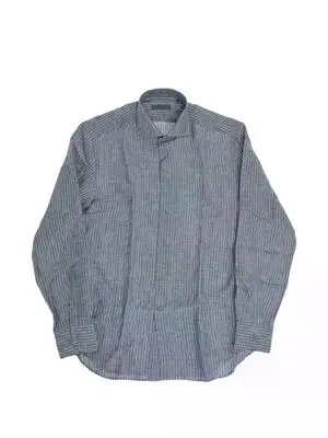 Corneliani Striped Linen Shirt - Blue