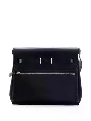 Hermès Herbag Zip Toile And Leather 20 Shoulder Bag - Black