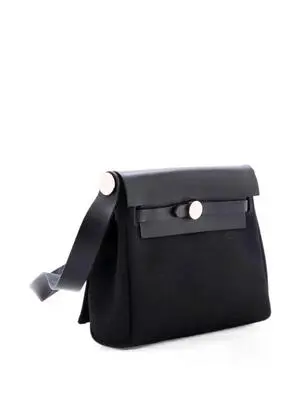 Hermès Herbag Zip Toile And Leather 20 Shoulder Bag - Black
