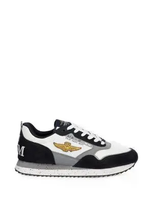 AERONAUTICA MILITARE Logo-embroidered Sneakers - White