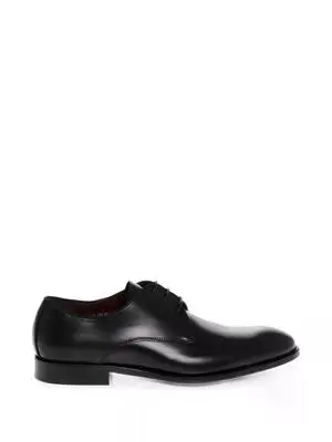 Corneliani Polished Leather Derby Shoes - Black