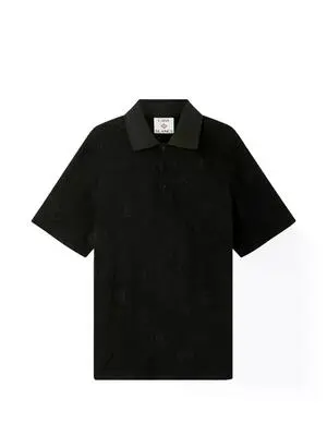 Casablanca Monogram-appliqué Polo Shirt - Black