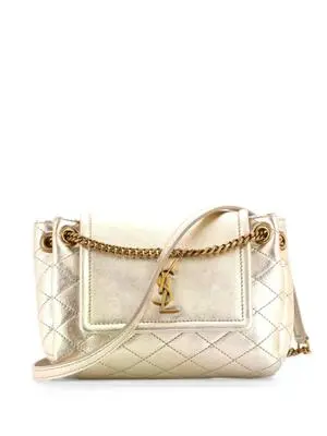 Saint Laurent Nolita Satchel Quilted Leather Mini Crossbody Bag - Gold