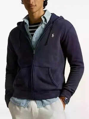 Polo Ralph Lauren Embroidered-logo Zip-up Hoodie - Blue