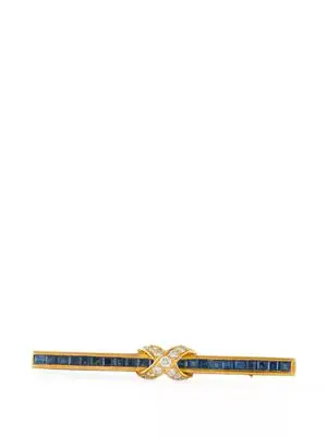 LB EXCLUSIVE Sapphire And Diamond Brooch - Gold