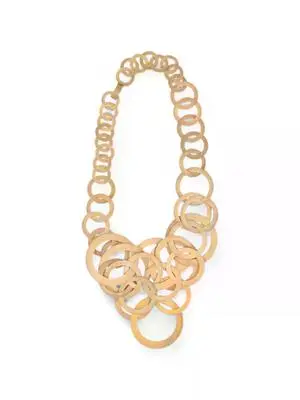 Vintage Interlocking Hoop Necklace - Gold