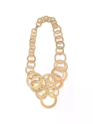 Vintage Interlocking Hoop Necklace - Gold