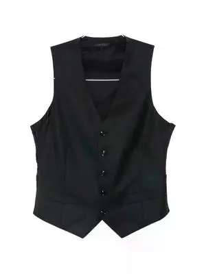 Giorgio Armani V-neck Waistcoat - Black