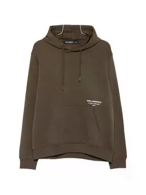 Karl Lagerfeld Logo-print Drawstring Hoodie - Green