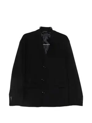 Giorgio Armani Collarless Single-breasted Jacket - Black