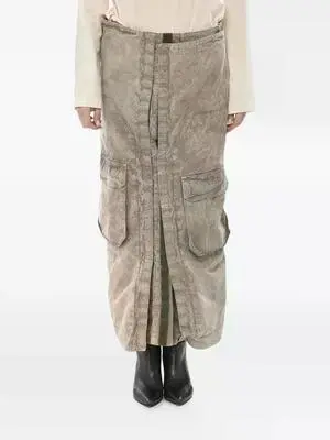 Y/project Maxi Cargo Denim Skirt - Neutrals