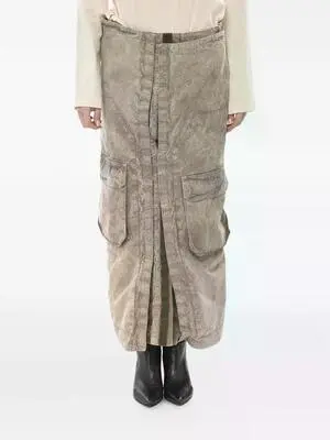 Y/project Maxi Cargo Denim Skirt - Neutrals
