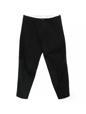 NINE:INTHE:MORNING Pleat-detail Cotton Trousers - Black